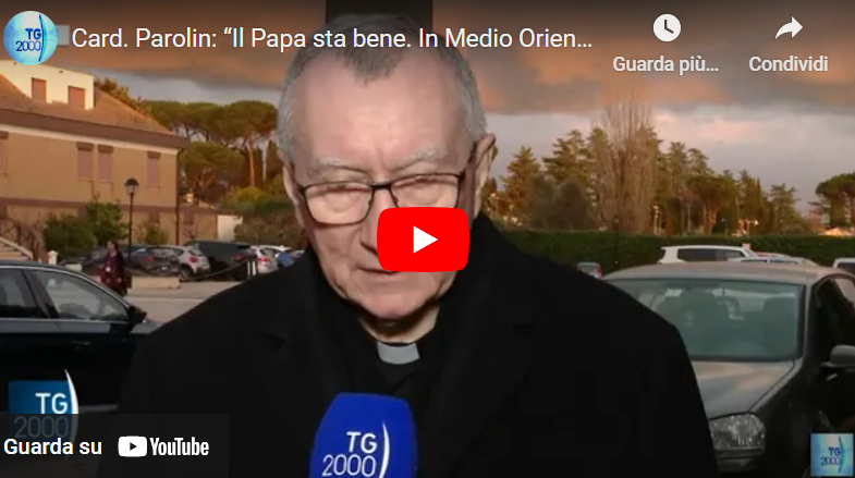 Card. Parolin: “Il Papa sta bene. In Medio Oriente c’è qualche ...
