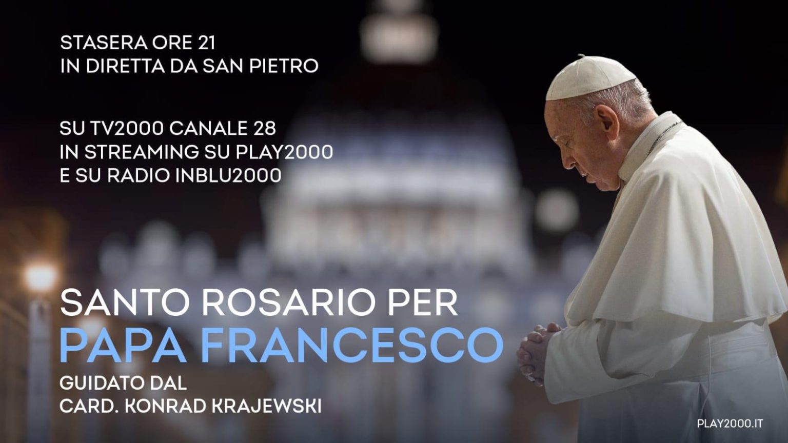 Rosario per Papa Francesco da San Pietro con il card. Krajewski ...